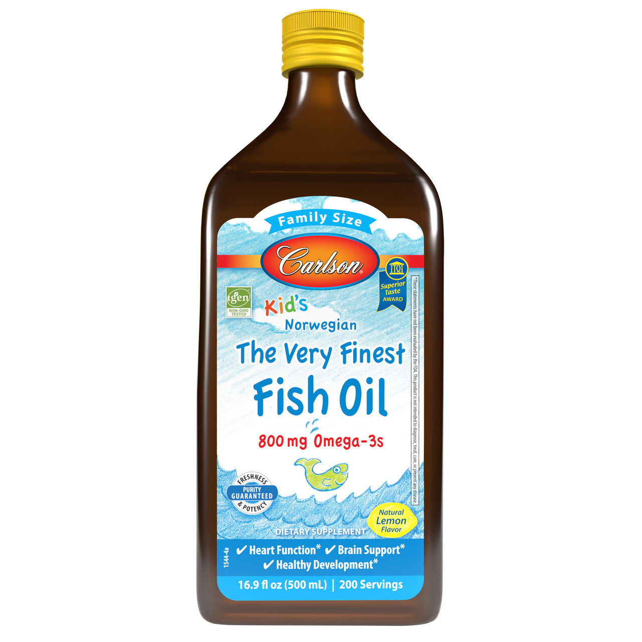 Carlson Kid's The Very Finest Fish Oil 800mg Omega-3s - 16.9oz (500ml ...