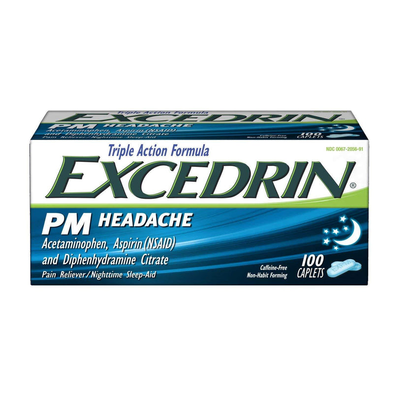 Excedrin PM Headache Diphenhydramine Citrate Pain Reliever / Nighttime ...