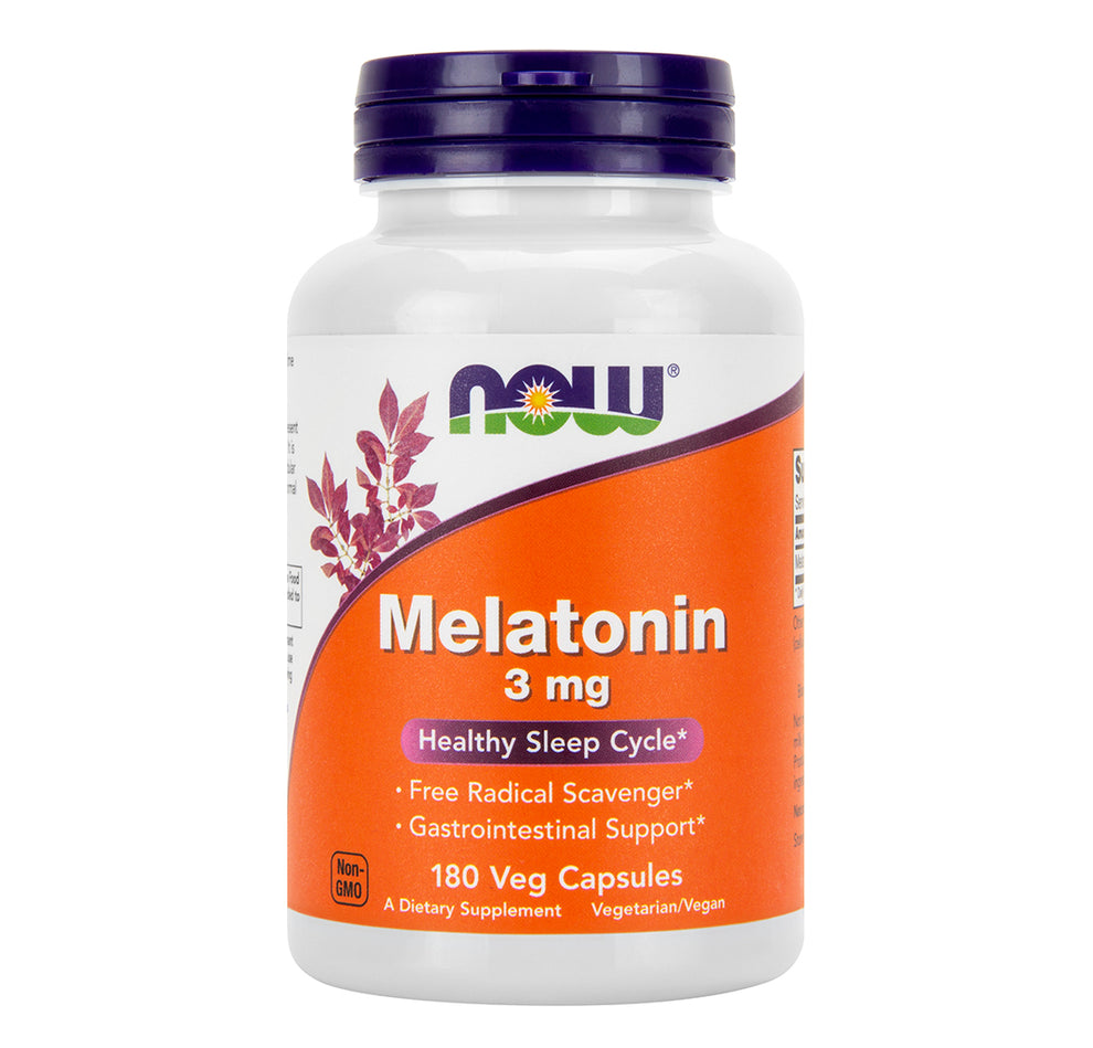 NOW Melatonin 3mg Healthy Sleep Cycle, 180 Veggie Capsules – arenade.ph