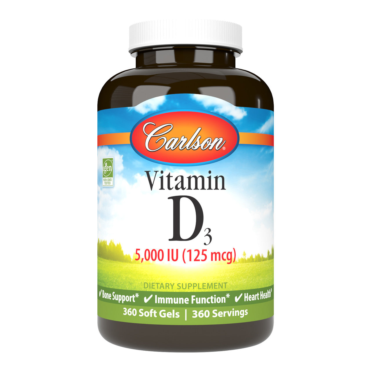 Carlson Vitamin D3 5,000 IU (125 mcg) 360 Soft Gels – arenade.ph
