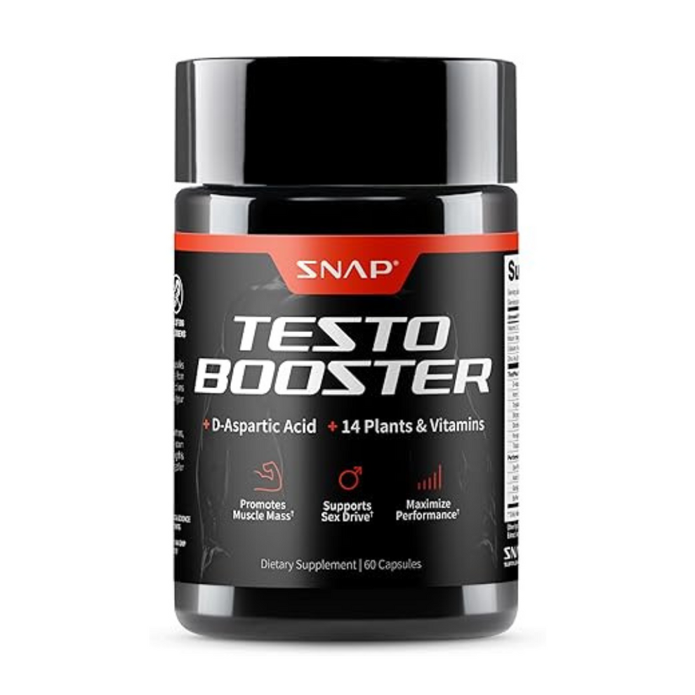 SNAP Supplements Testo Booster Acid + 14 Plants & Vitamins, 60 Capsule ...