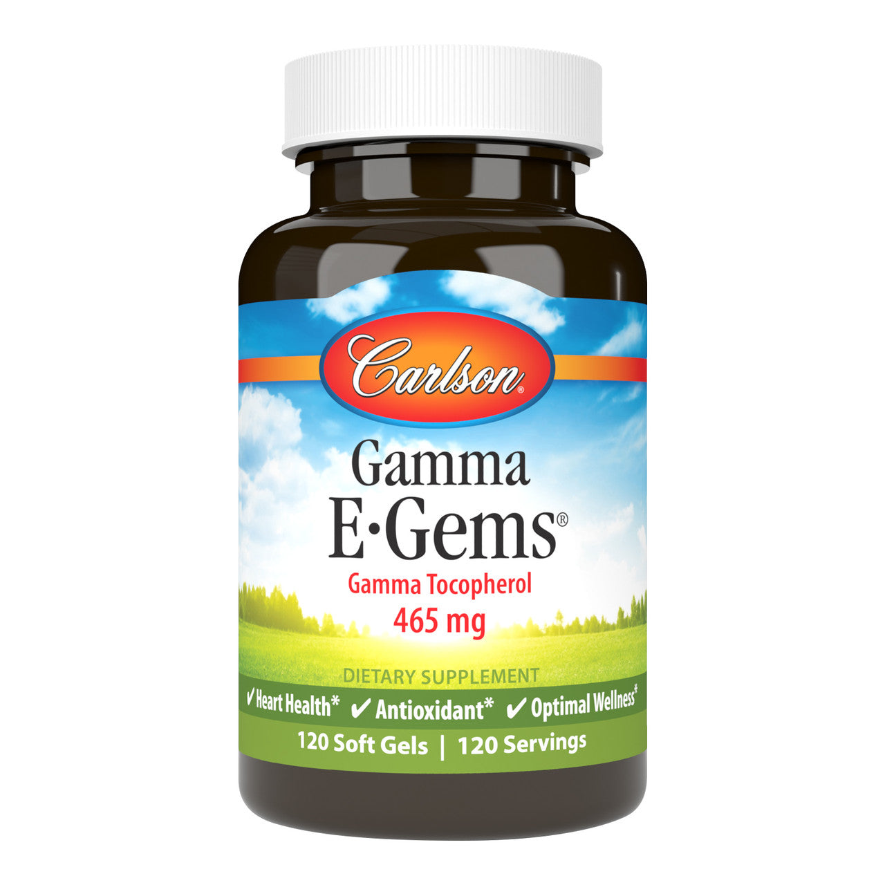 Carlson Gamma E-Gems Gamma Tocopherol Dietary Supplement 120 Soft Gels ...