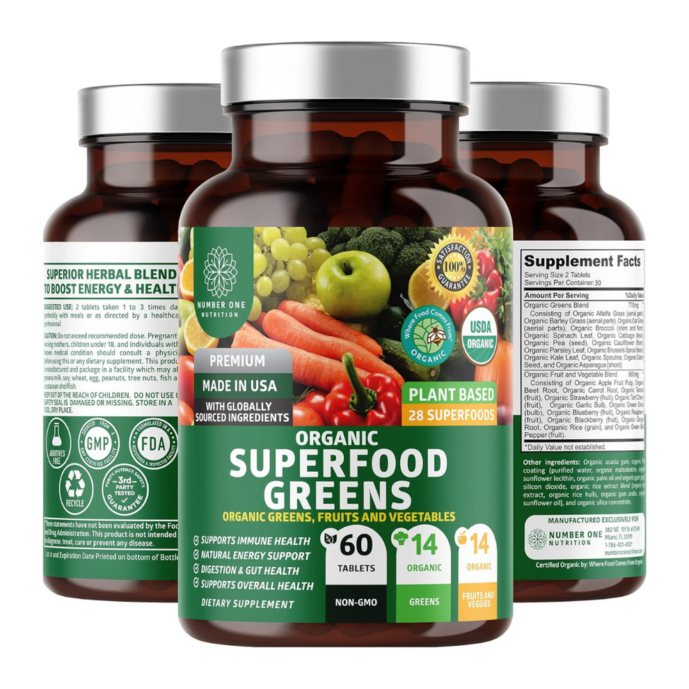 Number One Nutrition Organic Superfood Greens 60 Tablets – arenade.ph