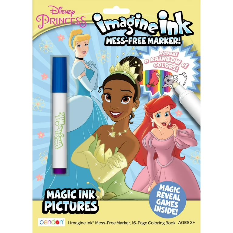 Disney Princess Imagine Ink Mess-Free Marker (16 - Page Coloring Book ...