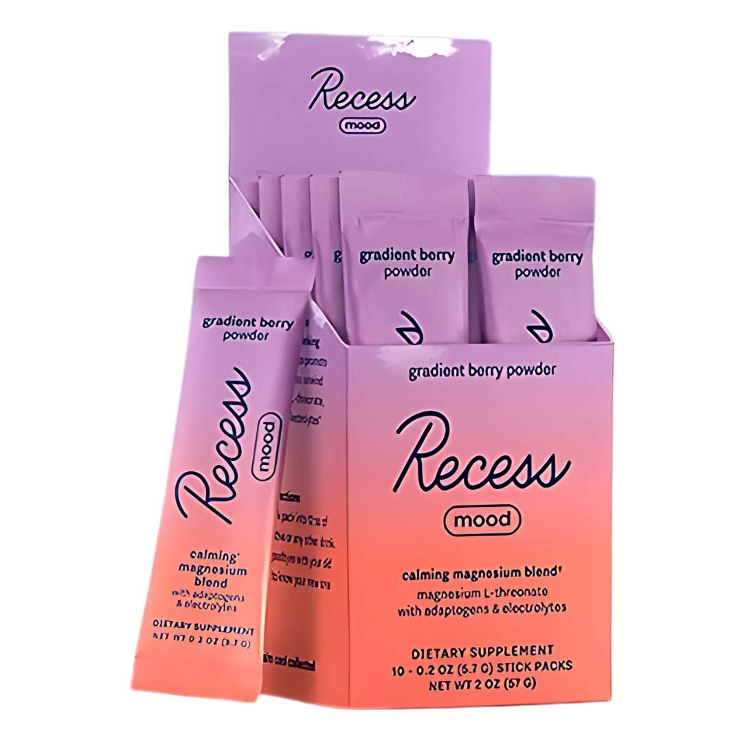 Recess Mood Calming Magnesium Blend Supplement (0.2oz / 5.7g) 10 Stick ...