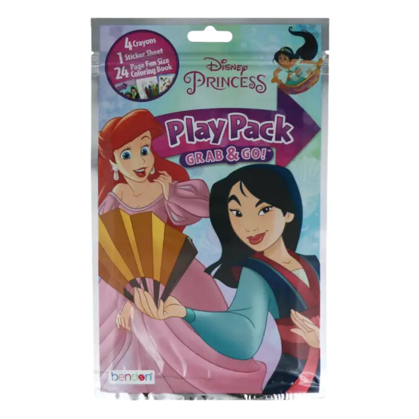Bendon Play Pack Grab & Go Princess Coloring Book with Crayons and Sti ...