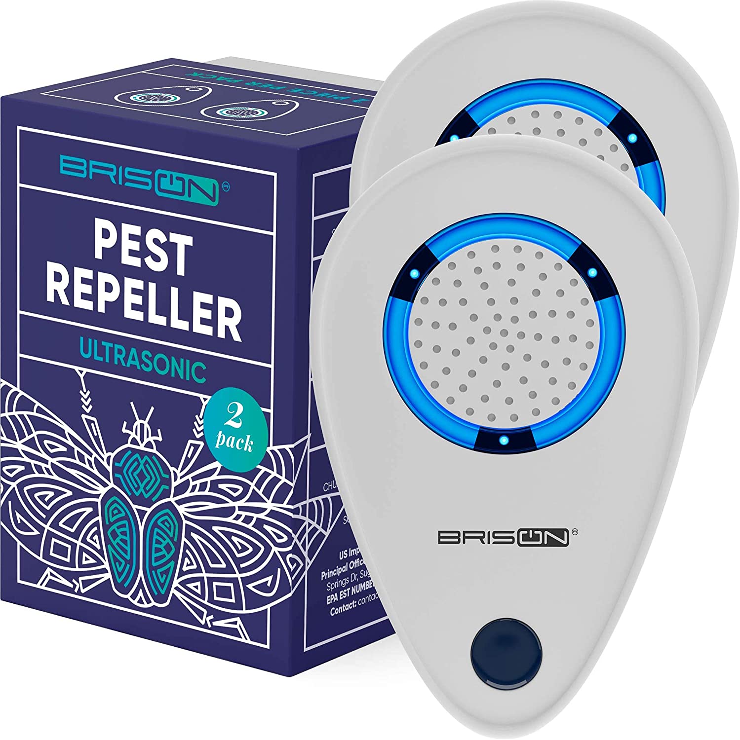 BRISON Ultrasonic Pest Repeller Electromagnetic Pest Repeller Plug-in ...