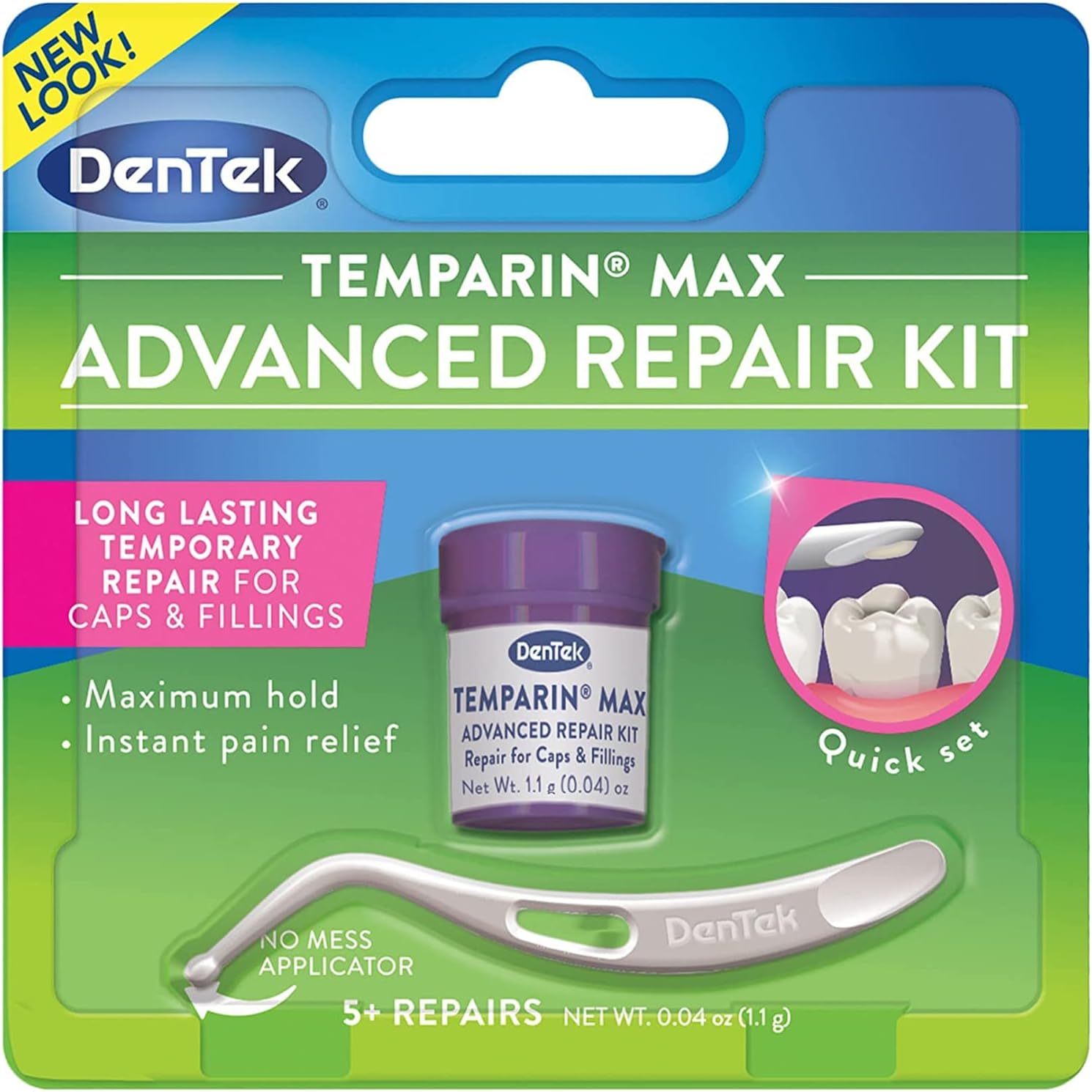 DenTek Temparin Max Repair Kit 5+repairs for Caps & Fillings, 0.04 oz ...