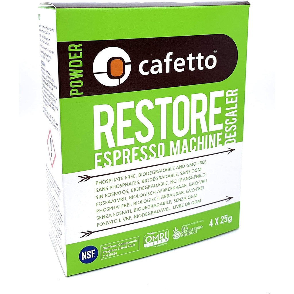 Cafetto Restore Espresso Machine Descaler Powder, 4 Single Use Packets ...