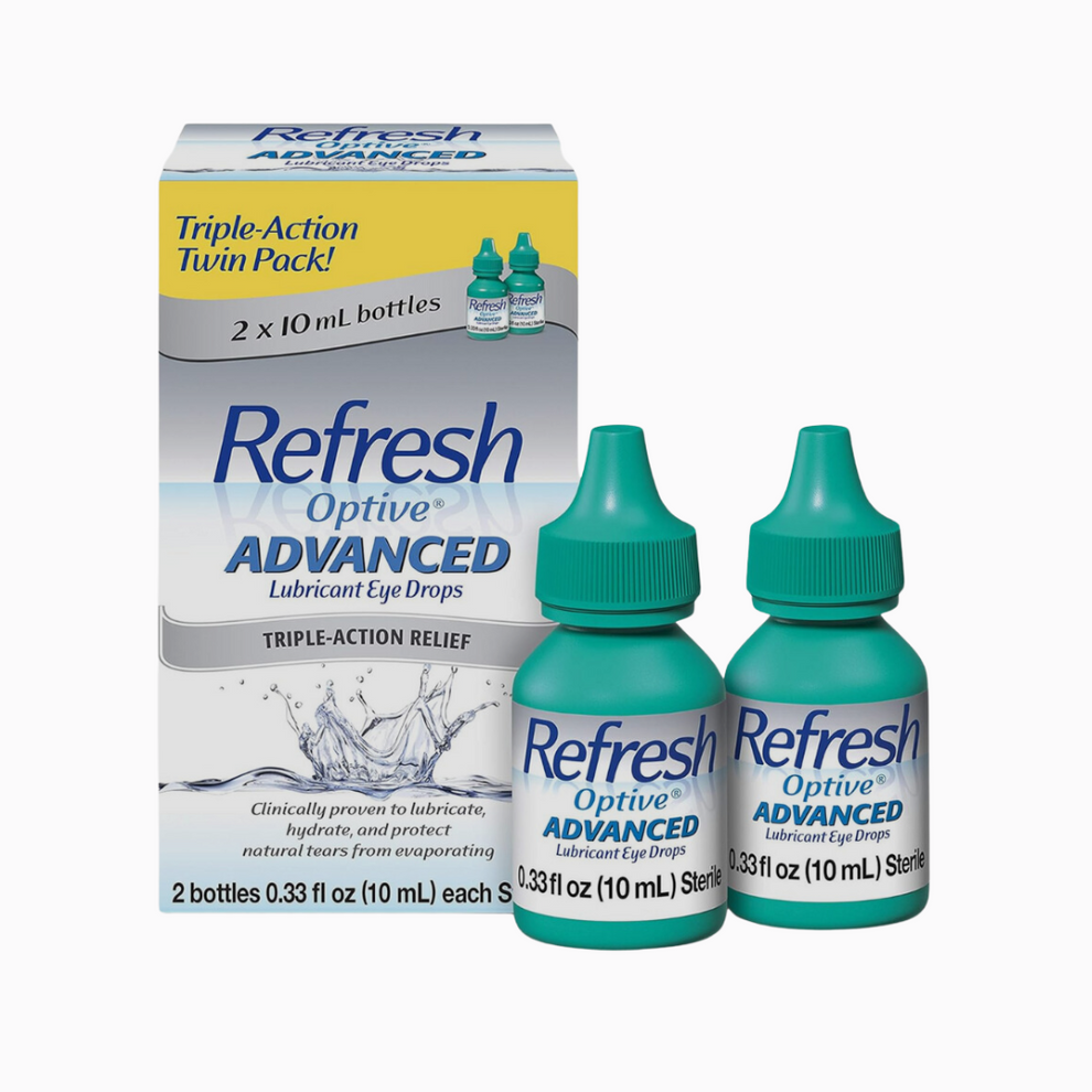 Refresh Optive Advanced Lubricant Eye Drops Triple Action Relief (Twin ...
