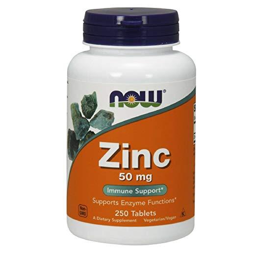 NOW Zinc 50 mg, Immune Support 250 Tablets – arenade.ph
