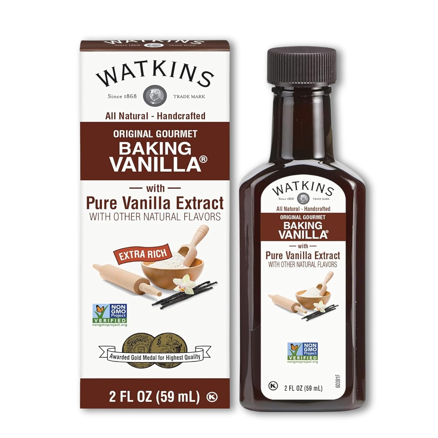 Watkins Original Gourmet Baking Vanilla with Pure Vanilla Extract, 59 ...