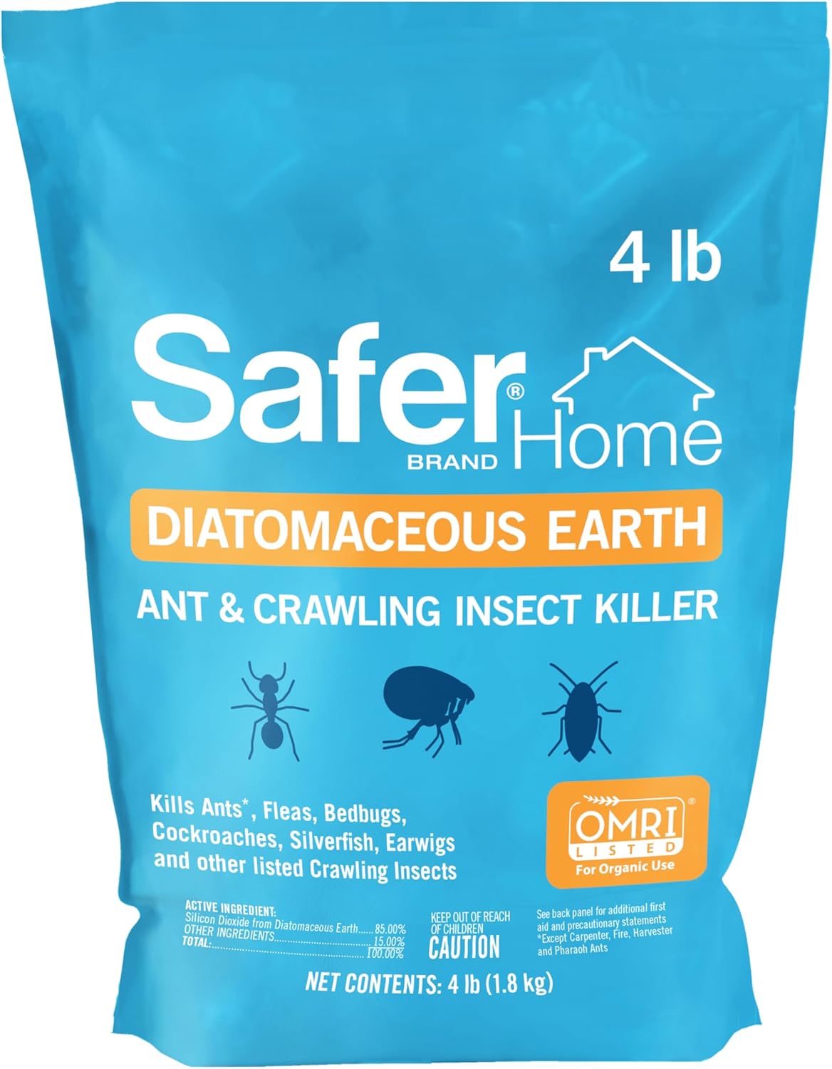 Safer Home Diatomaceous Earth Ant & Crawling Insects Repellent, 4 lbs ...