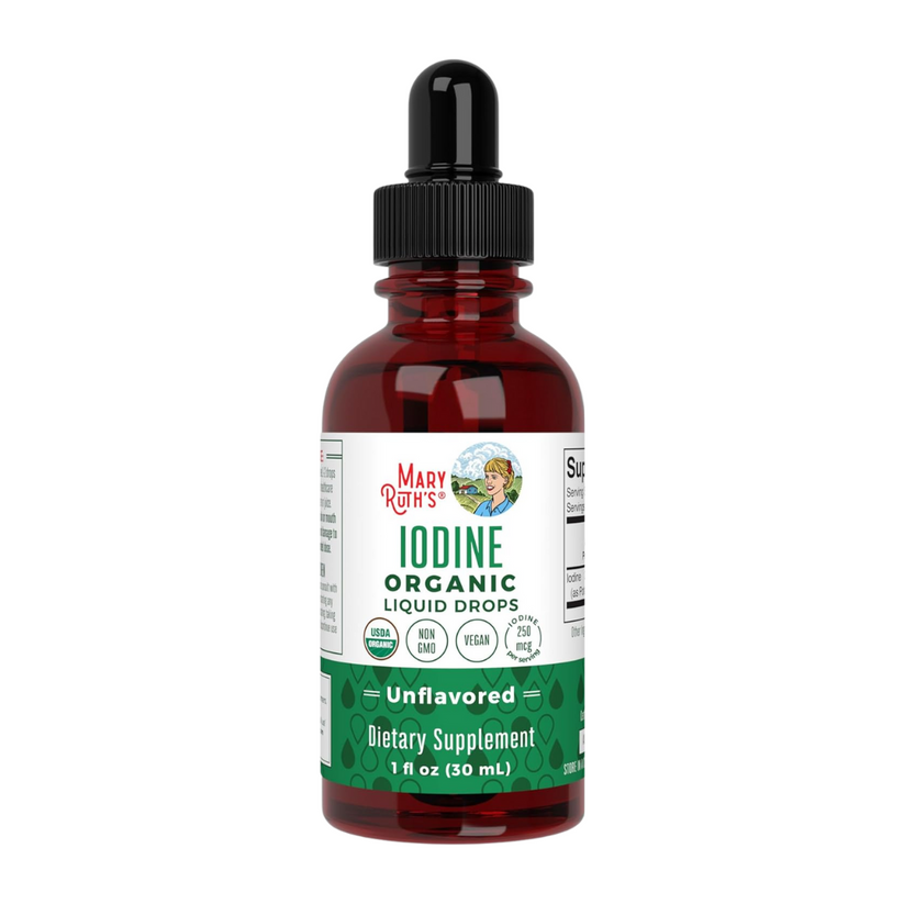Mary Ruth's Iodine Organic Liquid Drops for Thyroid Support Unflavored ...
