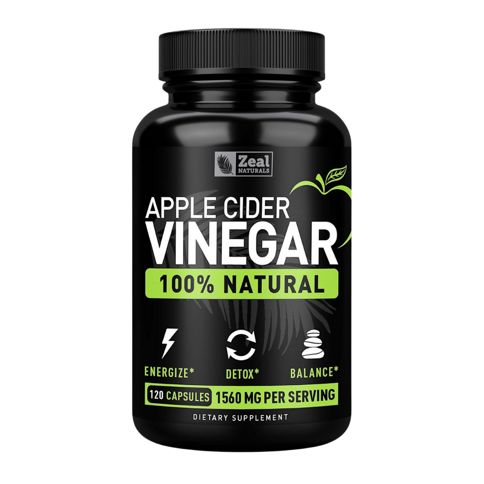 Zeal Naturals Apple Cider Vinegar 1560mg Supplement 120 Capsules ...
