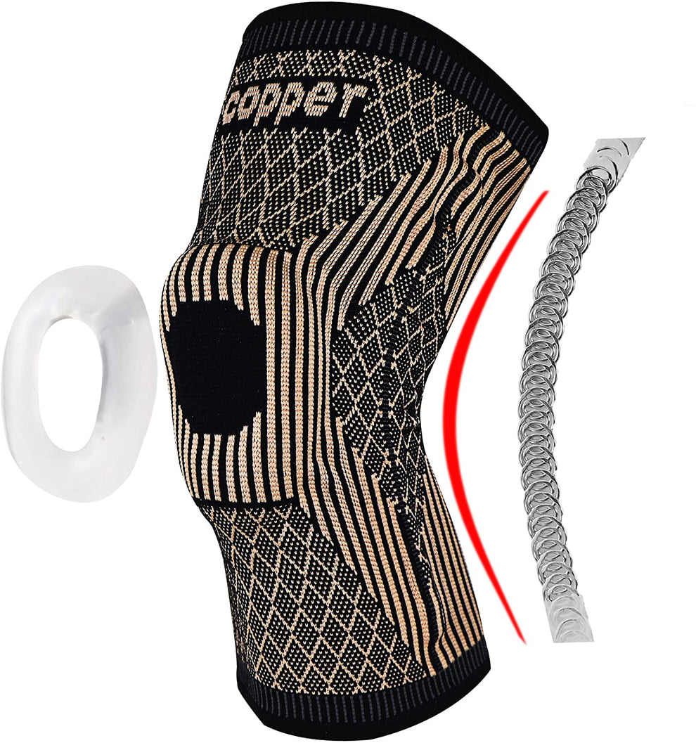 Copper Knee Brace with Patella Gel Pads & Side Stabilizers 1 Knee Brac ...