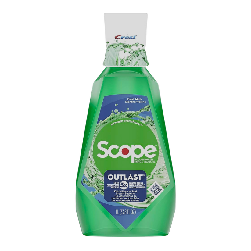 Crest Scope Mouthwash Rince-Bouche Outlast Fresh Mint 1 L (33.8 fl oz ...