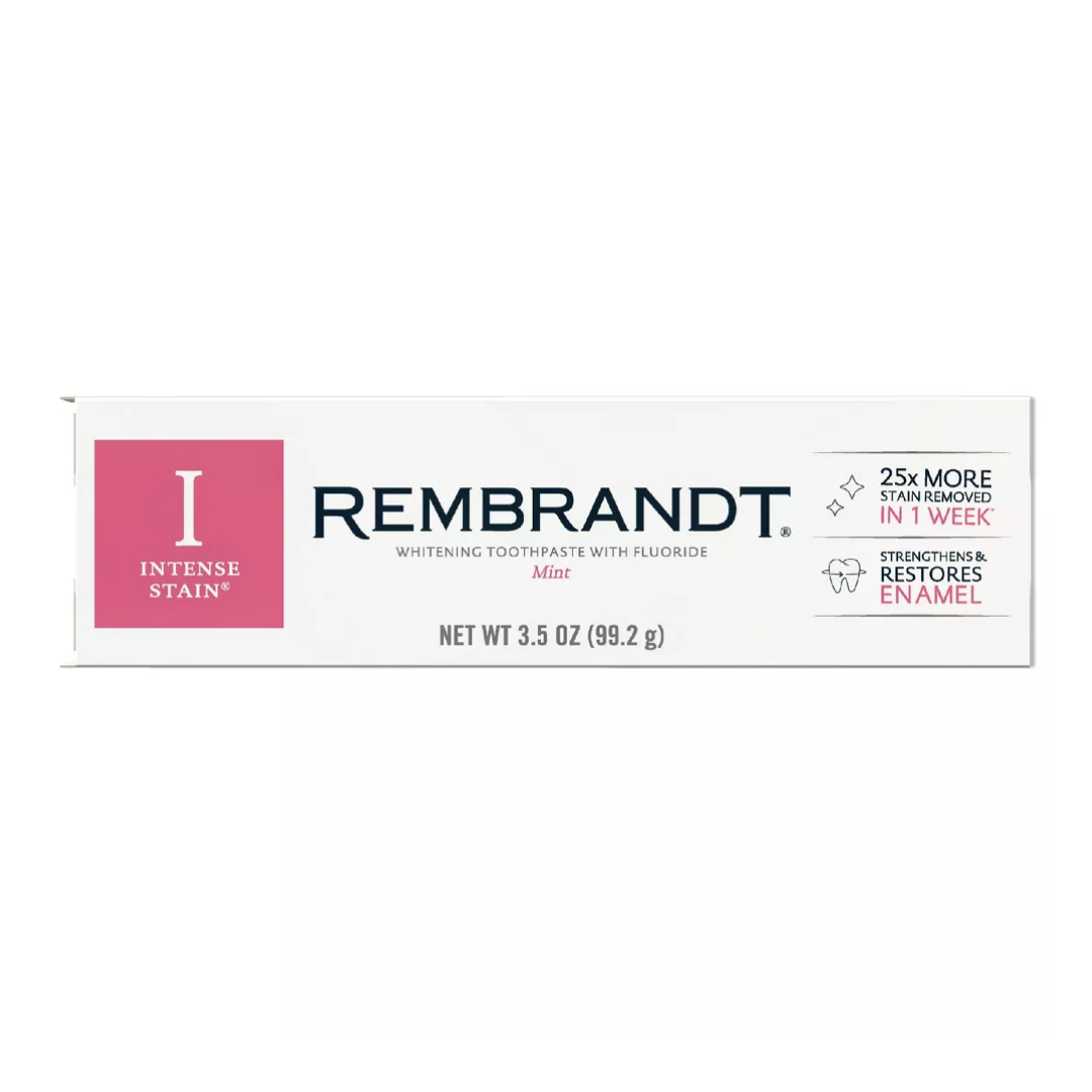 Rembrandt Intense Stain Whitening Toothpaste with Fluroride, Mint, 99 ...