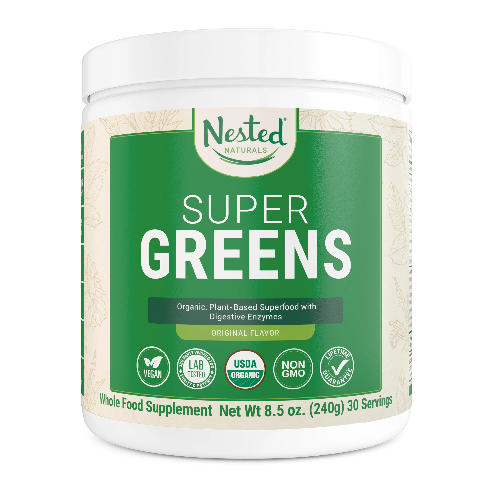 Nested Naturals, Super Greens, Natural Health Powder Original Flavor ...