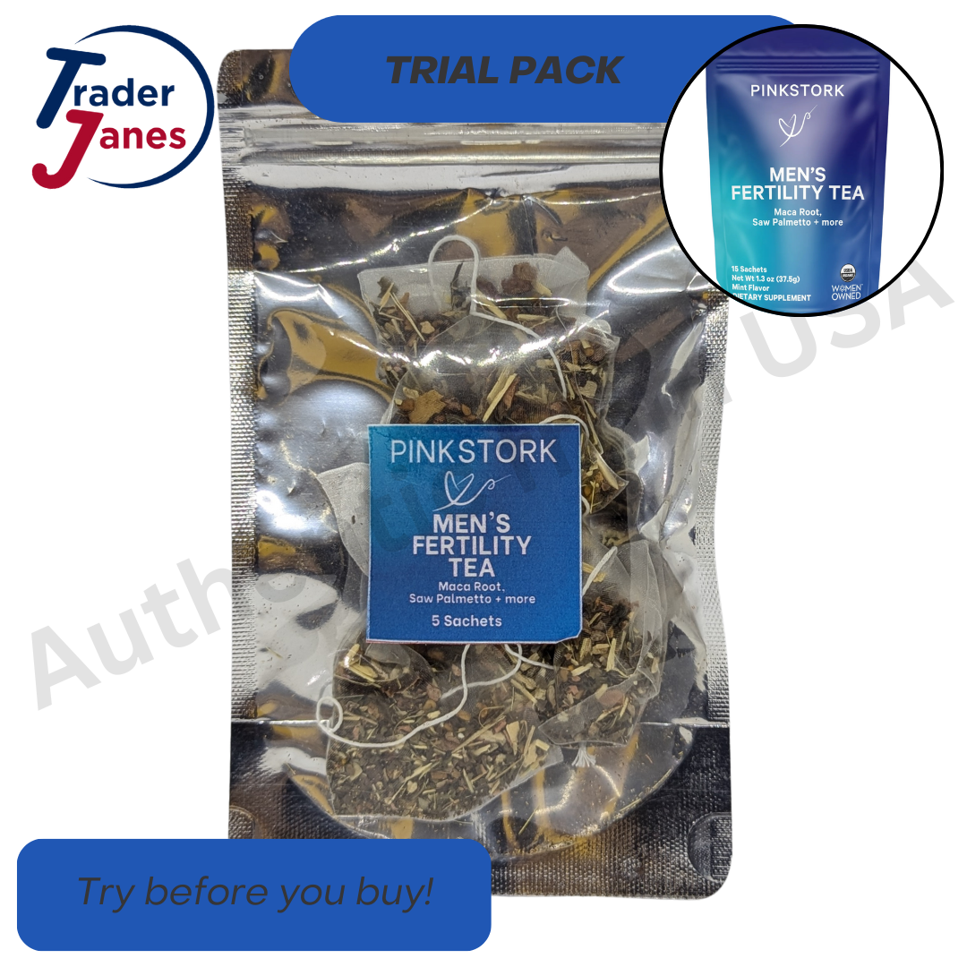Trial Size PinkStork Men's Organic Fertility Tea Mint Flavor, 5 Sachet ...