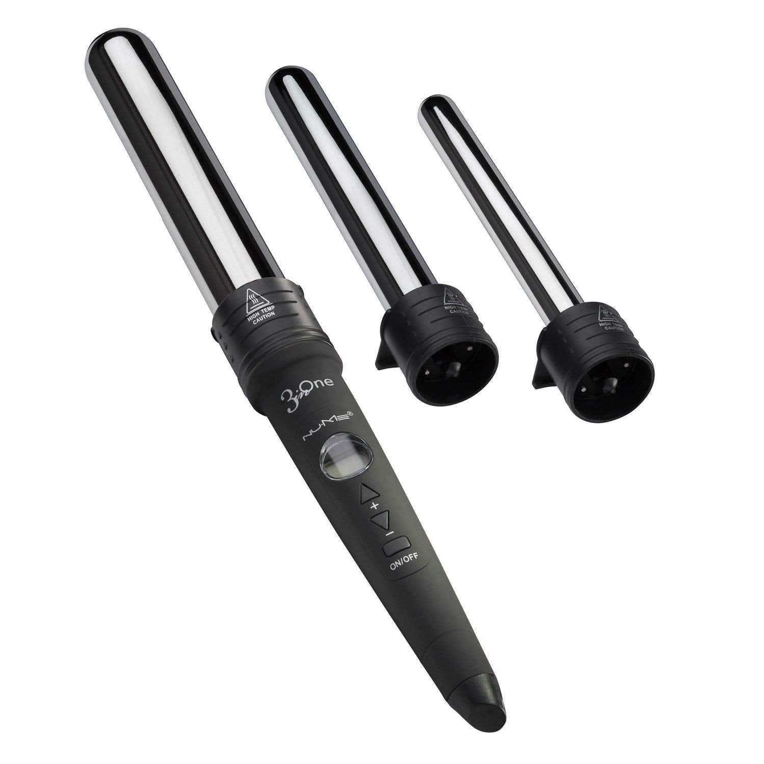 NuMe Titanium 3 In 1 Curling Wand Set Interchangeable Barrels With Hea ...