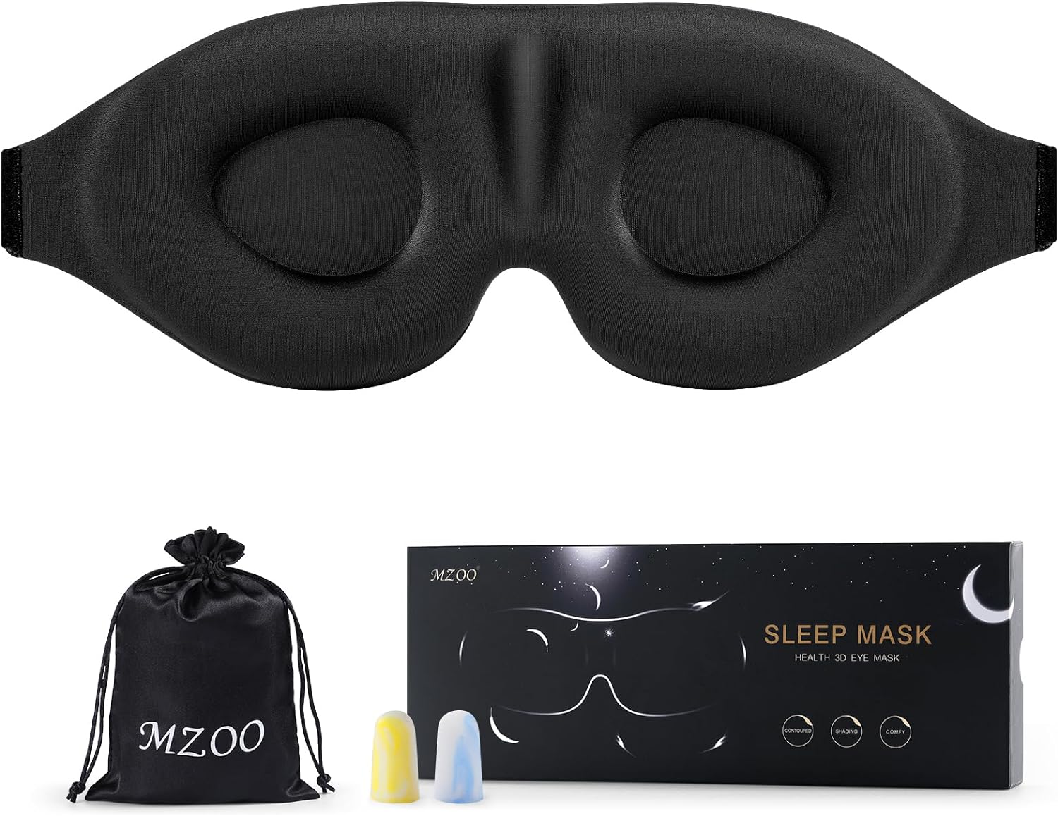 MZOO Sleep Mask Health 3D Eye Mask (Black) – arenade.ph