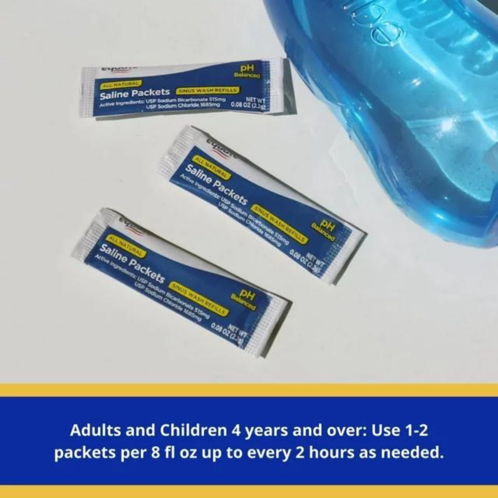 Equate All Natural Saline Packets Sinus Wash Refills Nasal Congestion ...